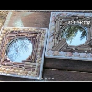 Handmade | Wall Decor | Lot 2 Beachy Mirrors Handmade Seashell ...